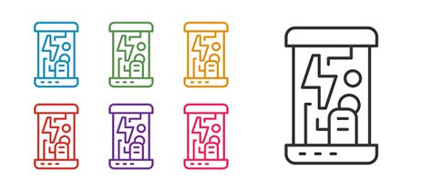 세트 라인 미래 극저온 캡슐 또는 컨테이너 아이콘은 흰색 배경에 고립되어 있습니다 인간을 위한 극저온 기술 또는 극저온 챔버