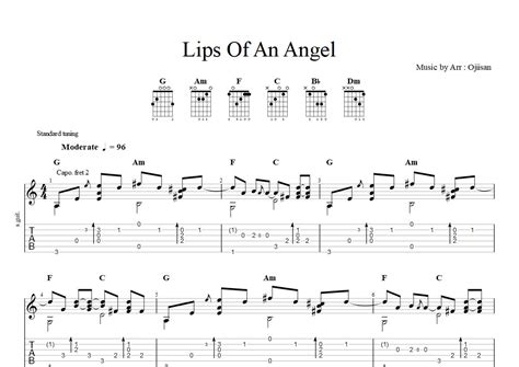 Lips Of An Angel Fingerstyle Tab And Chords Hinder