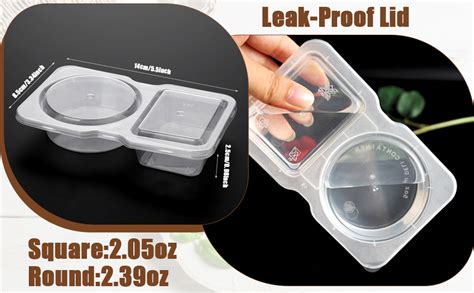 Ysglory 40 Pcs Double Compartment Condiment Containers With Lids Reusable Plastic