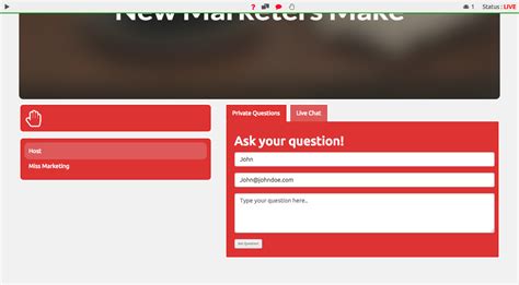 During The Webinar Private Question Box WebinarPress