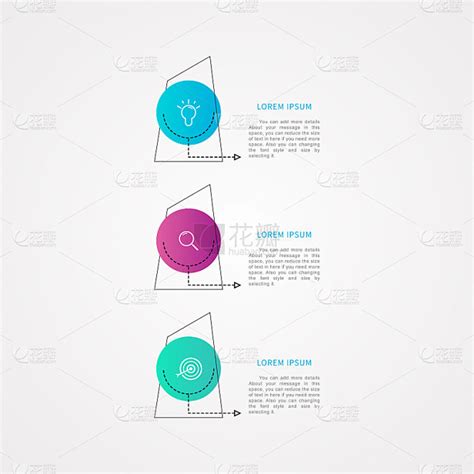 3个步骤或3个选项的信息图表元素