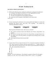 FE PS Suggested Answers Pdf FE Problem Set MULTIPLE CHOICE QUESTIONS