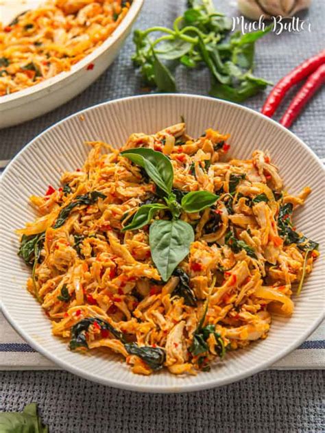 Spicy Shredded Chicken With Basil Much Butter