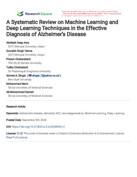 Pdf A Systematic Review On Machine Learning And Deep Learning Techniques In The Effective