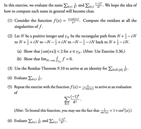 Solved In This Exercise We Evaluate The Sums K1k21 And Chegg Com