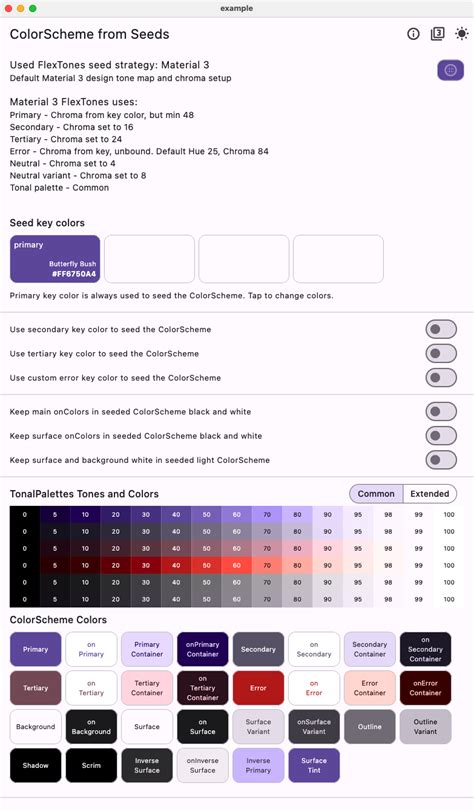 github rydmike flex seed scheme a more flexible version of flutter s colorscheme fromseed
