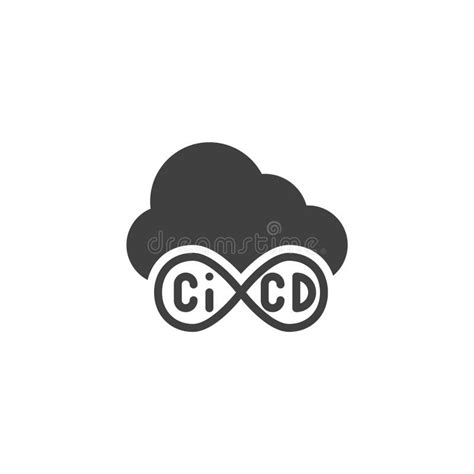 Cloud With A Pipeline And Code Symbol Vector Icon Stock Illustration Illustration Of
