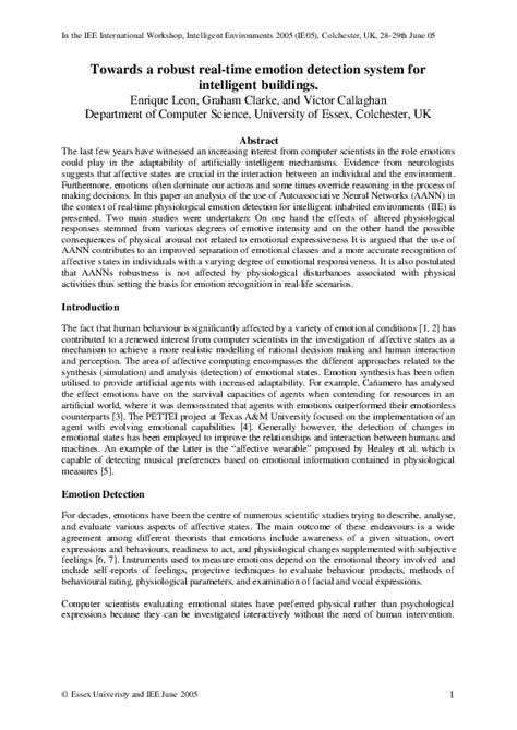Pdf Towards A Robust Real Time Emotion Detection System For