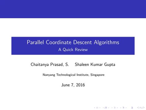 Parallel Coordinate Descent Algorithms Pdf Programming Languages Computing