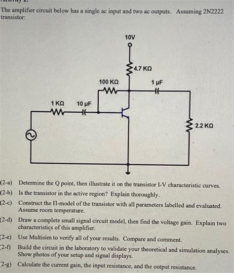 Solved The Amplifier Circuit Below Has A Single Ac Input