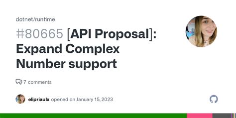 Api Proposal Expand Complex Number Support · Issue 80665 · Dotnetruntime · Github
