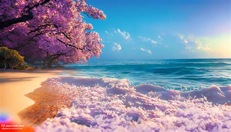 Cherry Blossom Beach Ai By Cchscp On Deviantart