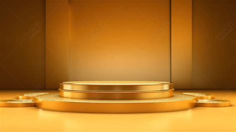 제품 전시 프로모션 프리젠테이션 황금 우승자의 시상대와 빈 받침대가 있는 멋진 3d 무대 3d 침대 배경 상대 배경 제품 디스플레이 배경 이미지 Hd 3d 침대