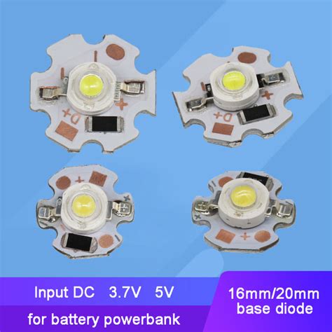 10pcs Input 37v 5v 1w 3w White Green Royal Blue Red Full Spectrum Led