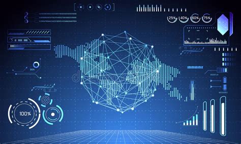 Abstract Technology Concept Global Network Connection Futuristic Stock Vector Illustration Of