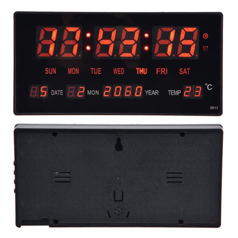 Large Led Digital Wall Clock Temperature Date Day Display Electronic Wall Clock Wish