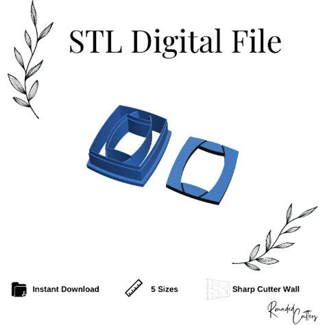 3d File Hallow Rectangle Polymer Clay Cutter Digital Stl File Instant