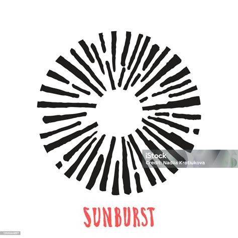 손으로 그린 복고풍 태양 폭발 로고 태그 스탬프 티셔츠 배너 엠블럼을 위한 파열광선 디자인 요소 벡터 일러스트레이션
