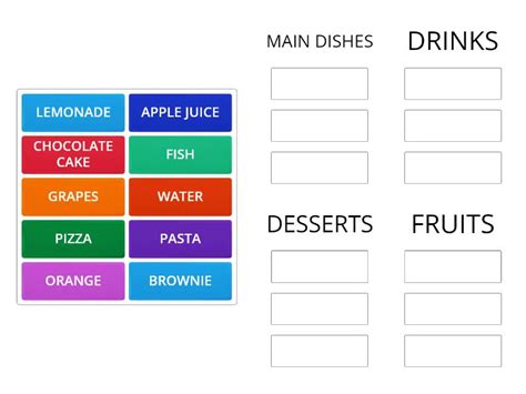 Foods Classification Game Group Sort