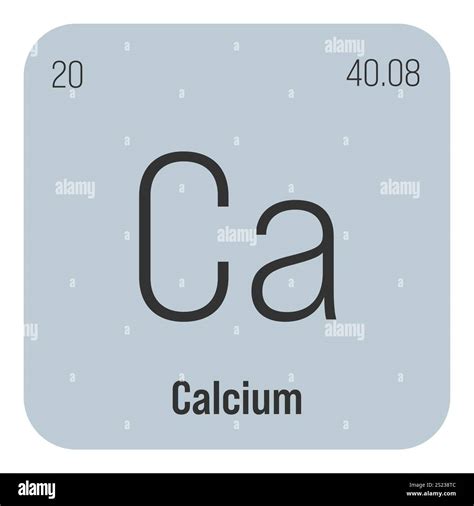 Calcium Ca Periodic Table Element With Name Symbol Atomic Number And Weight Alkaline Earth