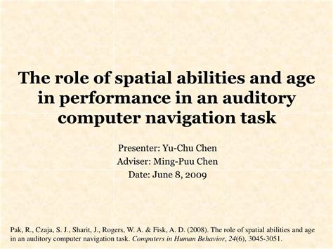 Ppt Role Of Spatial Abilities And Age In Auditory Computer Navigation