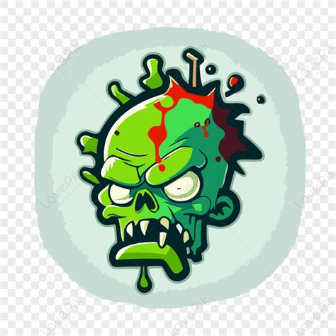 좀비 머리 벡터 만화 클립 아트 상표 Png 일러스트 무료 다운로드 Lovepik