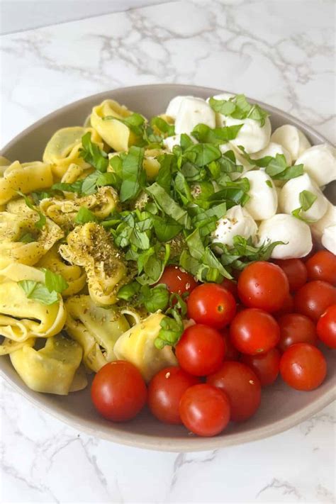 Easy Tortellini Caprese Salad Feasty Travels