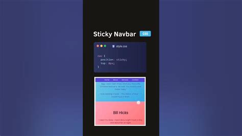 Sticky Navbar Trick Using Position In Css Navbar Stickynavbar Shorts Shortsfeed Webdesign