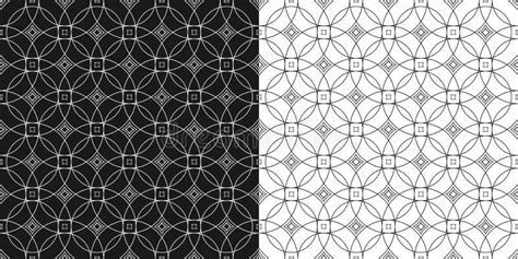 Geometric Seamless Pattern With Intersecting Lines Grids Cells Criss