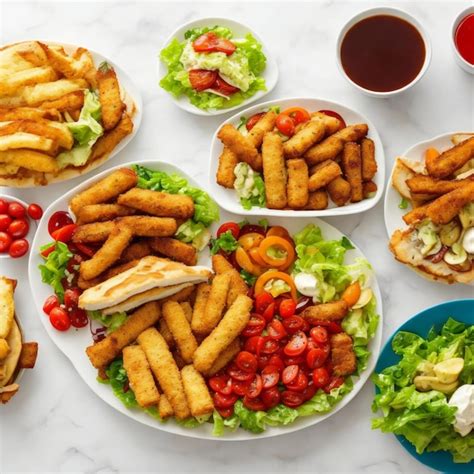 Diferentes Tipos De Comida Rápida Desde Diferentes Puntos De Vista