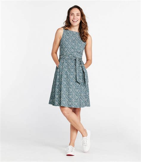 Womens Signature Poplin Dress Print Dresses And Skirts At Llbean