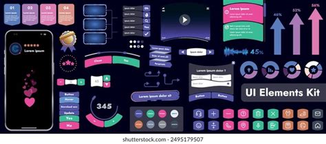 Set User Interface Elements Ui Kit Stock Vector Royalty Free Shutterstock