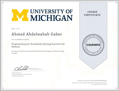 Ahmed Abdelwahab On Linkedin Pythonprogramming Coursera