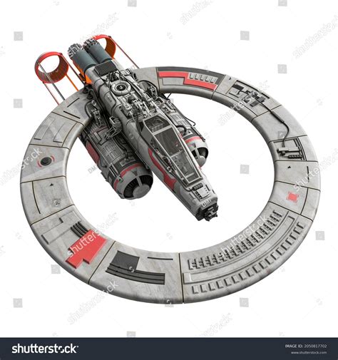Spaceship On White Background Bird Eye Stock Illustration 2050817702 Shutterstock
