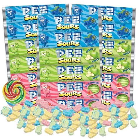 Needzos Pez Sour Refill Candy For Dispensers 3 Pack Sleeves 18 Count