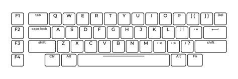Computer Keyboard Button Layout With Letters For Graphic Use Modern