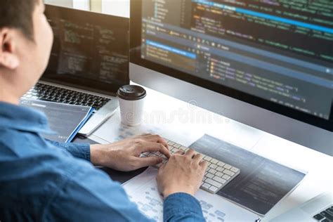 Professional Development Programmer Working In Programming Website A Software And Coding