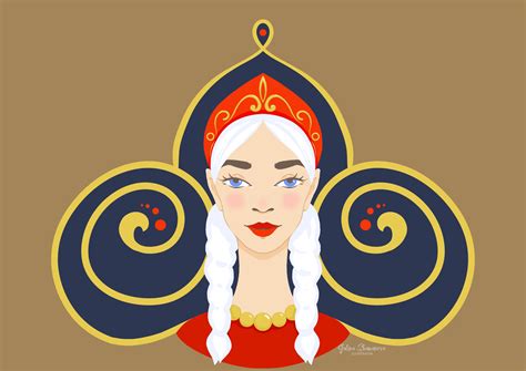 Иллюстрация Девушка в кокошнике в стиле мода и красота персонажи