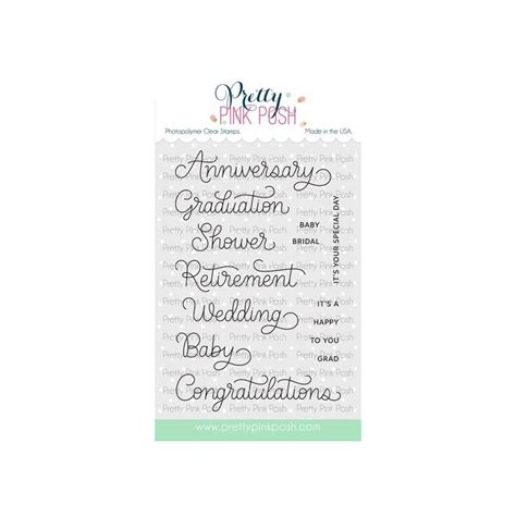 Pretty Pink Posh Celebration Scripts Clear Stamps Clear Stamps