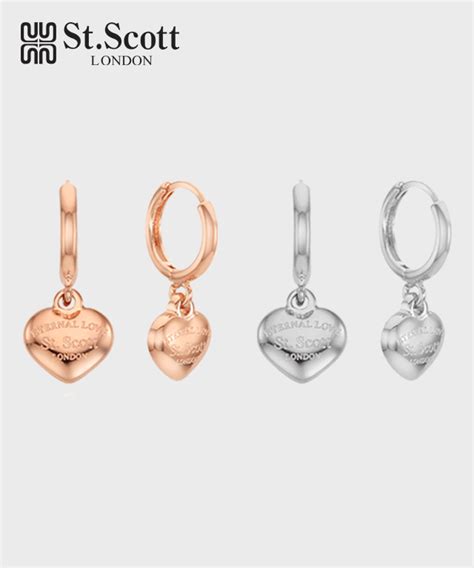 [본사정품] 세인트스코트 통통하트 로고 이어링 에이블리