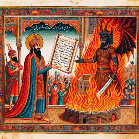 Scenes From Zoroastrian History Illustrated By Ai In The Style Of