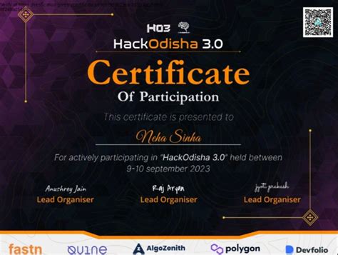 Neha Sinha On Linkedin Hackathon Devfolio Hackodisha Polygon Fastn