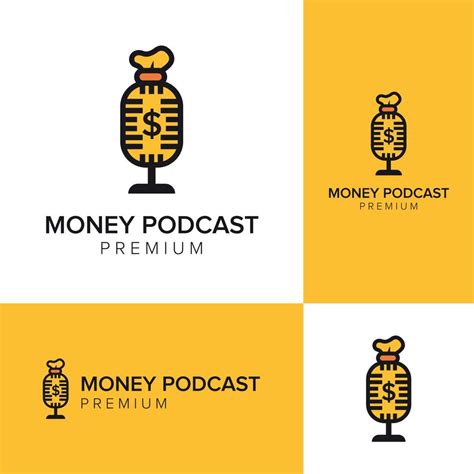 Money Podcast Logo Icon Vector Template 4737103 Vector Art At Vecteezy