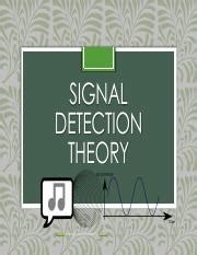 Signal Detection Theory Pdf SIGNAL DETECTION THEORY This Photo By Unknown Author Is Licensed
