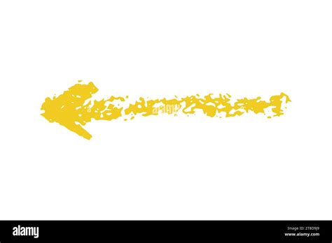 Crayon Emphasis Arrow Hand Drawn Yellow Charcoal Symbols For Hand