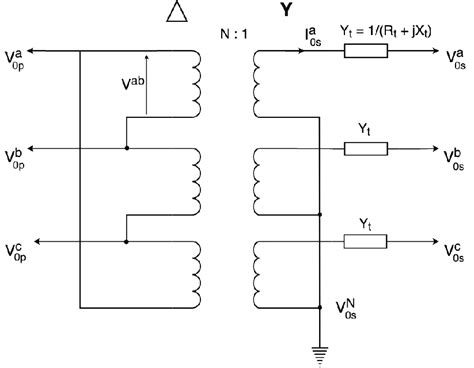 Equivalent Circuit Of The Delta Wye Transformer Download Scientific Diagram