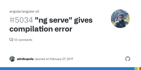 Ng Serve Gives Compilation Error · Issue 5034 · Angularangular Cli