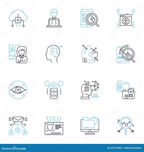 Financial Forecasting Linear Icons Set Projection Budgeting Trending