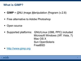 Introduction To GIMP PPTX Photo Editing Software Computer Software And Applications