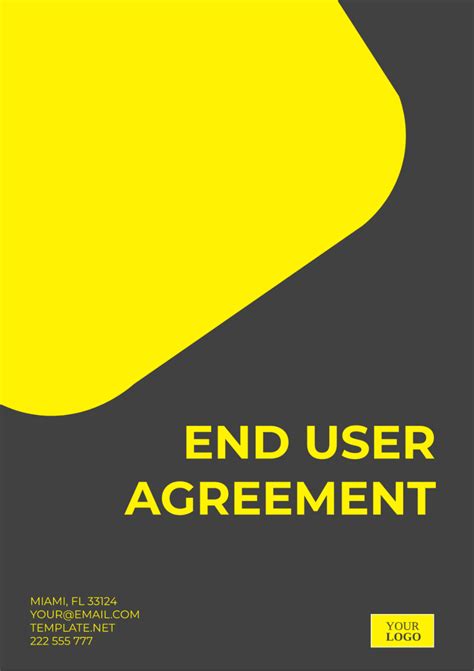 Free End User Agreement Template To Edit Online